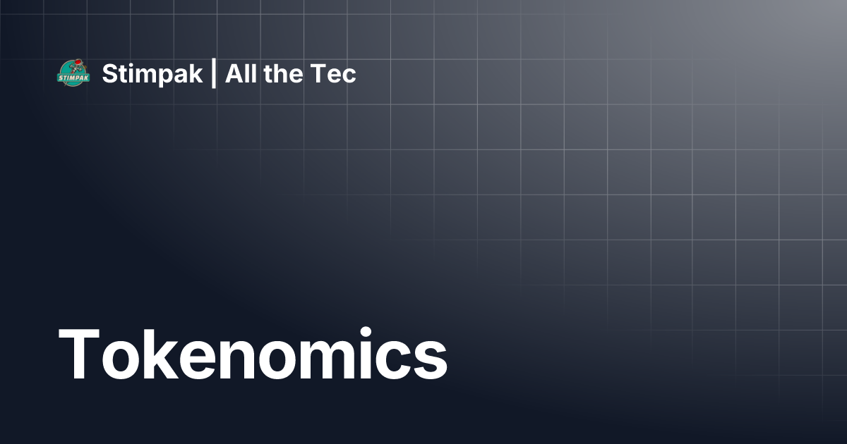 Tokenomics | Stimpak | All the Tec